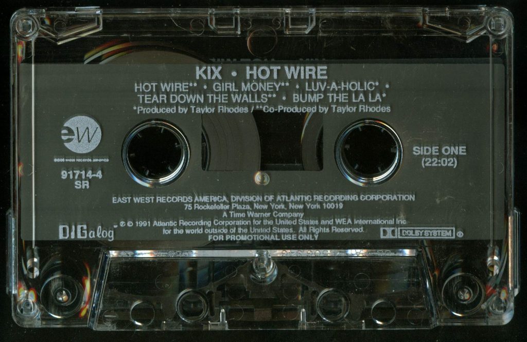 Kix Hot Wire USA Promo Cassette Black & White Cover